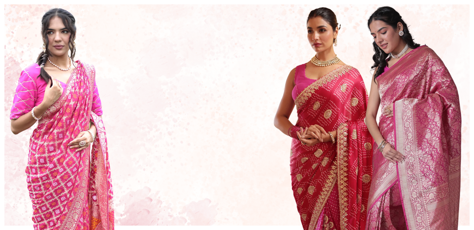 Buy Latest Leheriya, Bandhej & Banarasi Wedding Saree Online – Zari Jaipur