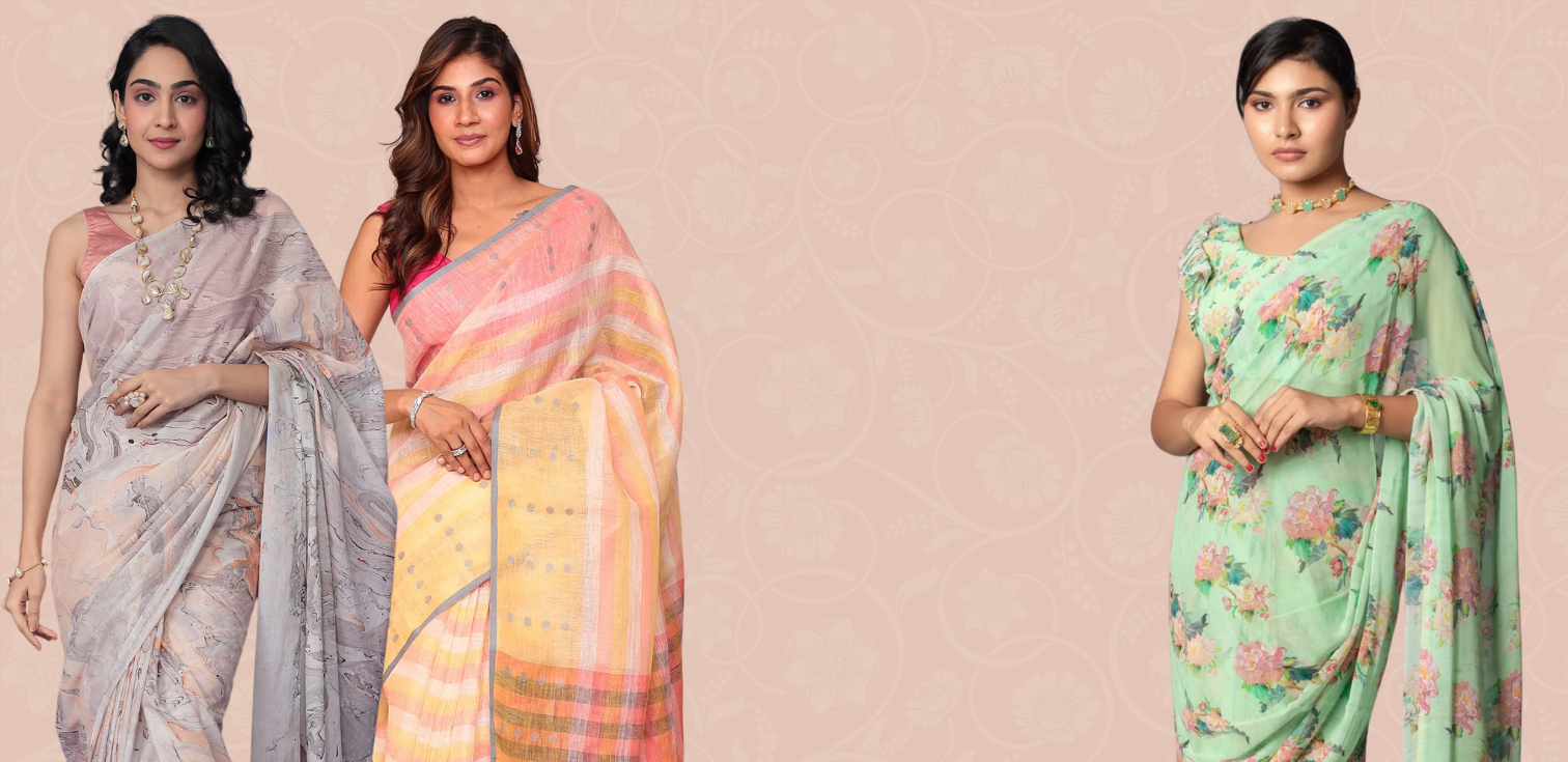 Buy Lightweight Printed Sarees for Summer Online | Zari Jaipur